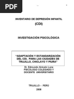 Depresión Cdi Baremos | PDF