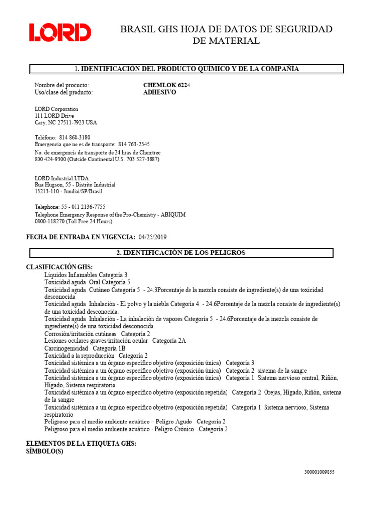 4. CHEMLOK 6224_25.04.19 | PDF | Agua | Solvente