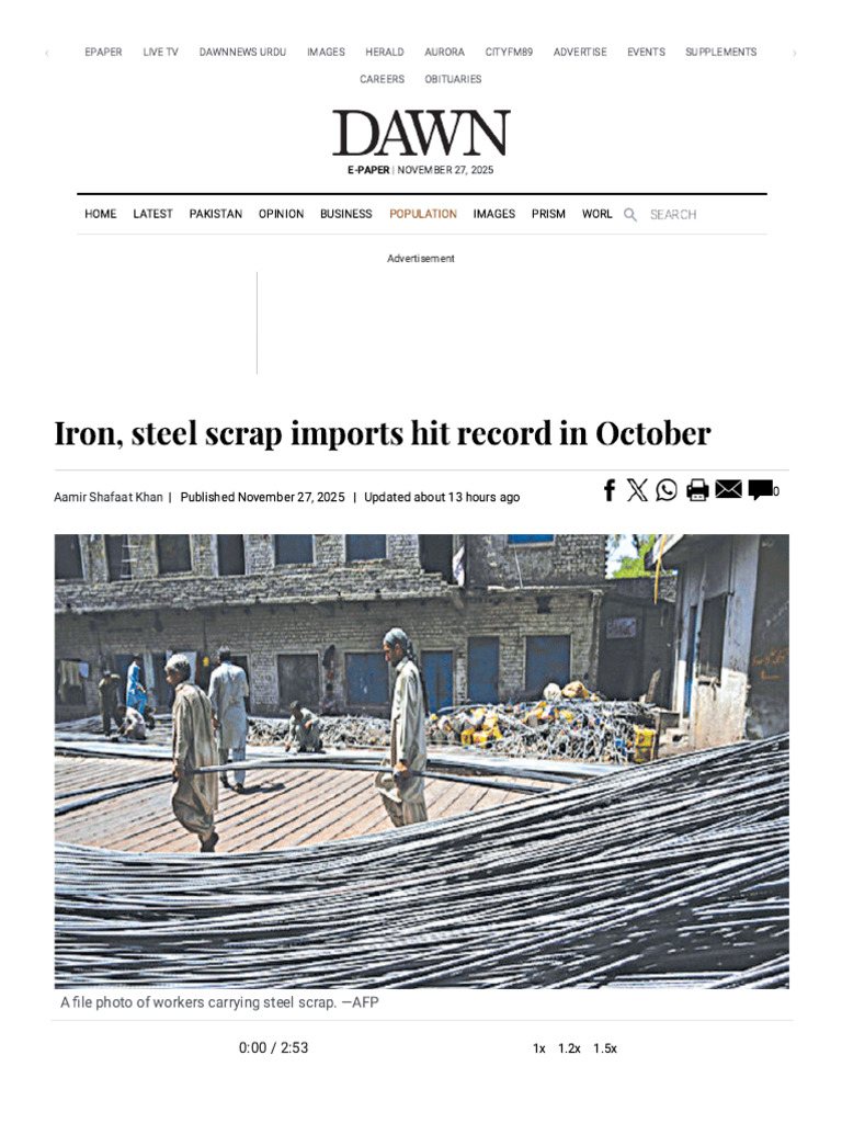 Record Iron and Steel Scrap Imports | PDF | Scrap | Pakistan