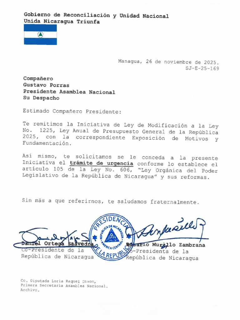 Iniciativa de Ley de Modifiacion A La Ley 1225 Ley Anual Del PGR 2025 | PDF