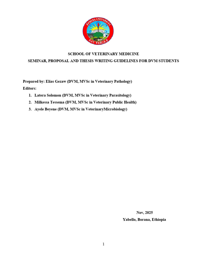 Vet Medicine Thesis Writing Guide | PDF | Thesis | Paragraph
