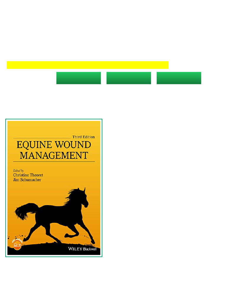 Equine Wound Management 3rd Edition Christine Theoret No Waiting Time | PDF