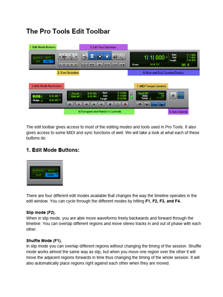 The Pro Tools Edit Toolbar | PDF