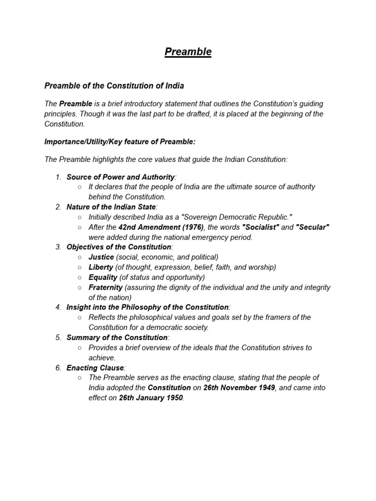 Preamble | PDF | Democracy | Political Ideologies