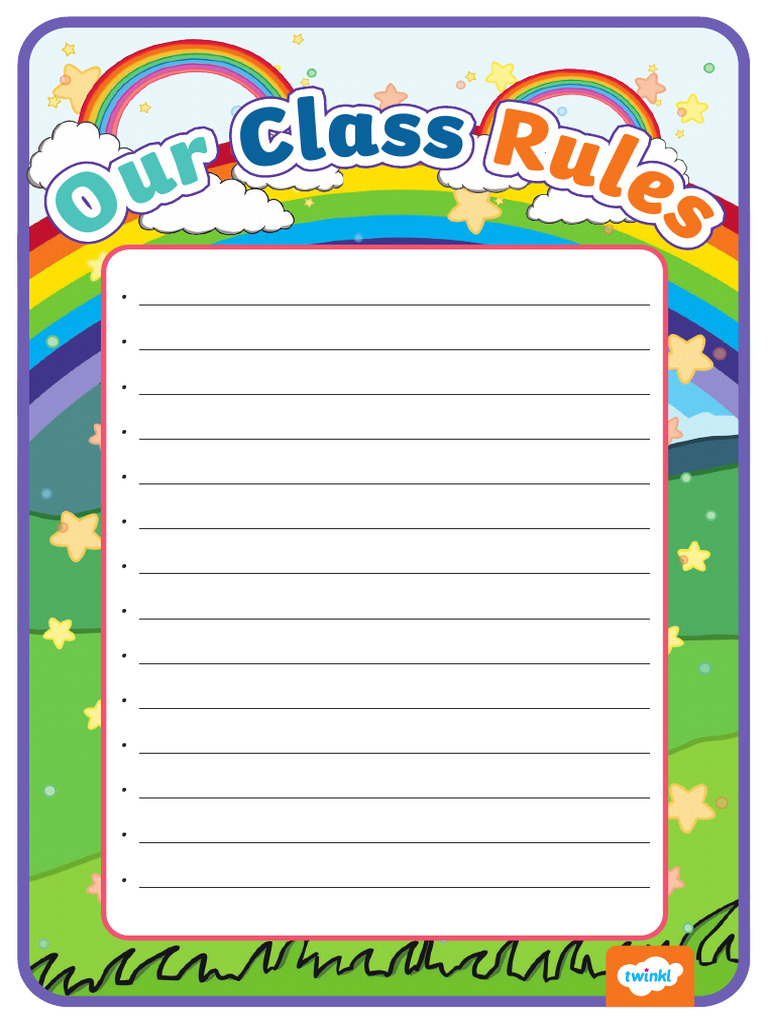 Za Kps 1744640483 Rainbow Our Class Rules Display Poster Ver 1 | PDF