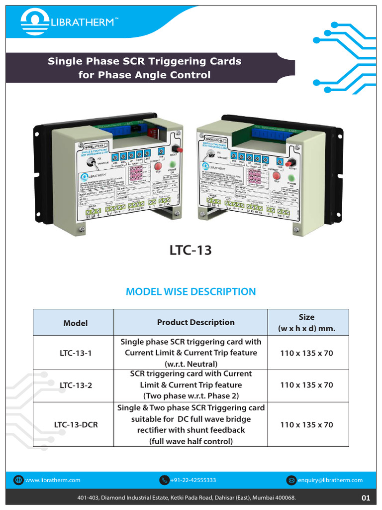 SCR Triggering Cards for Phase Control | PDF | Power Engineering ...