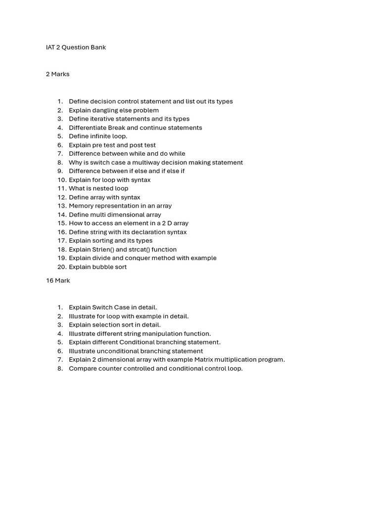 IAT 2 Question Bank | PDF