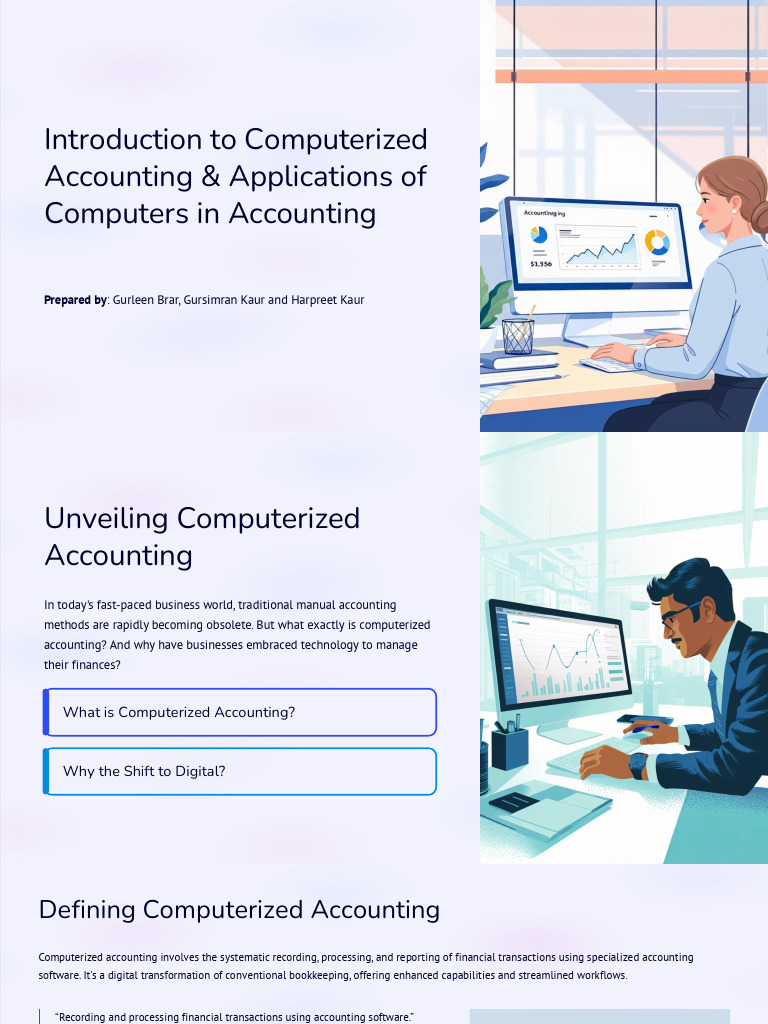 Introduction To Computerized Accounting and Applications of Computers ...