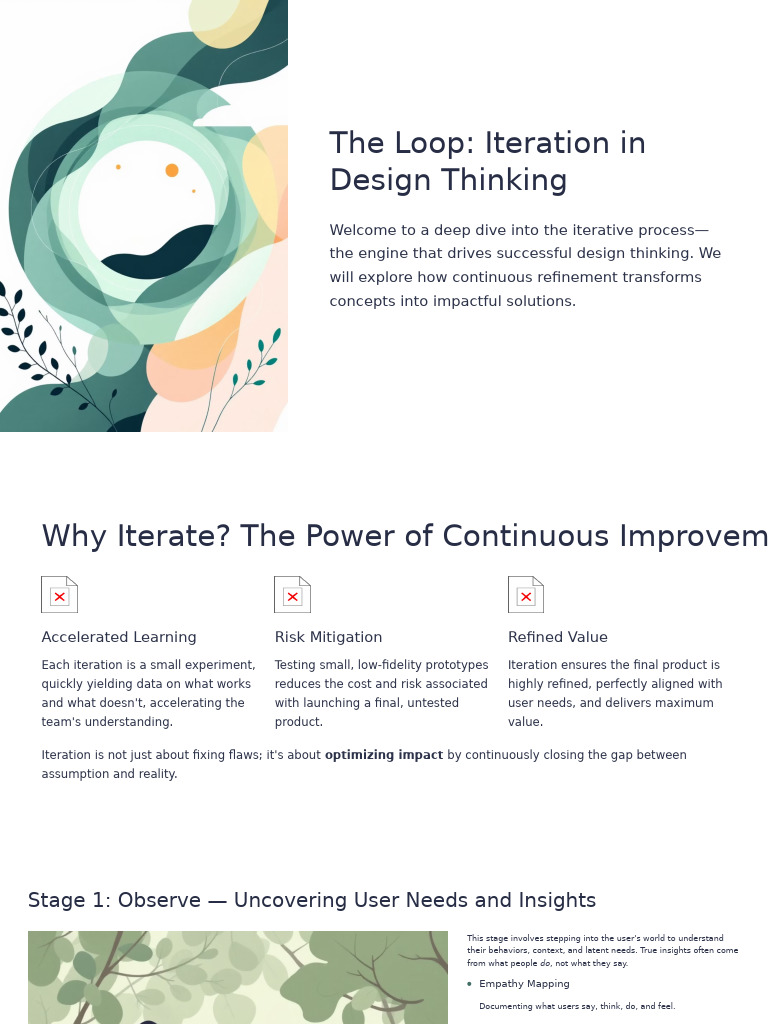 The Loop Iteration in Design Thinking | PDF | Prototype | Design Thinking