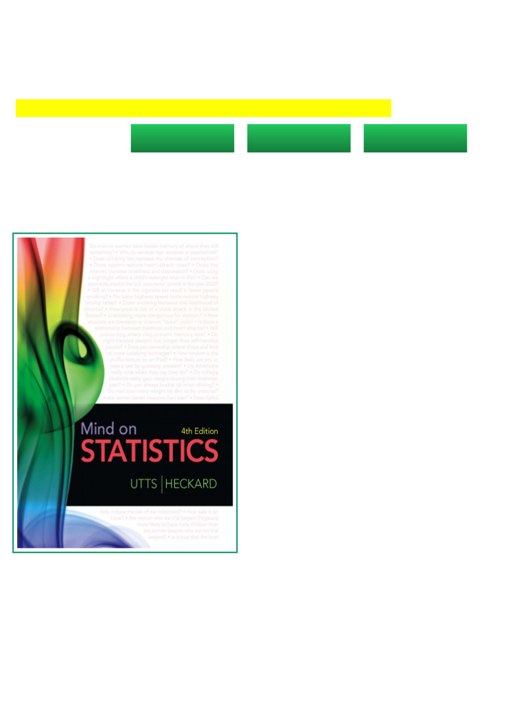 Mind On Statistics 4th Edition by Jessica M. Utts Available All Format ...