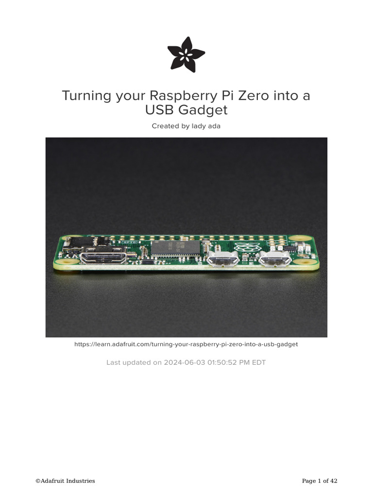 Raspberry Pi Zero USB Gadget Setup | PDF | Usb | Raspberry Pi