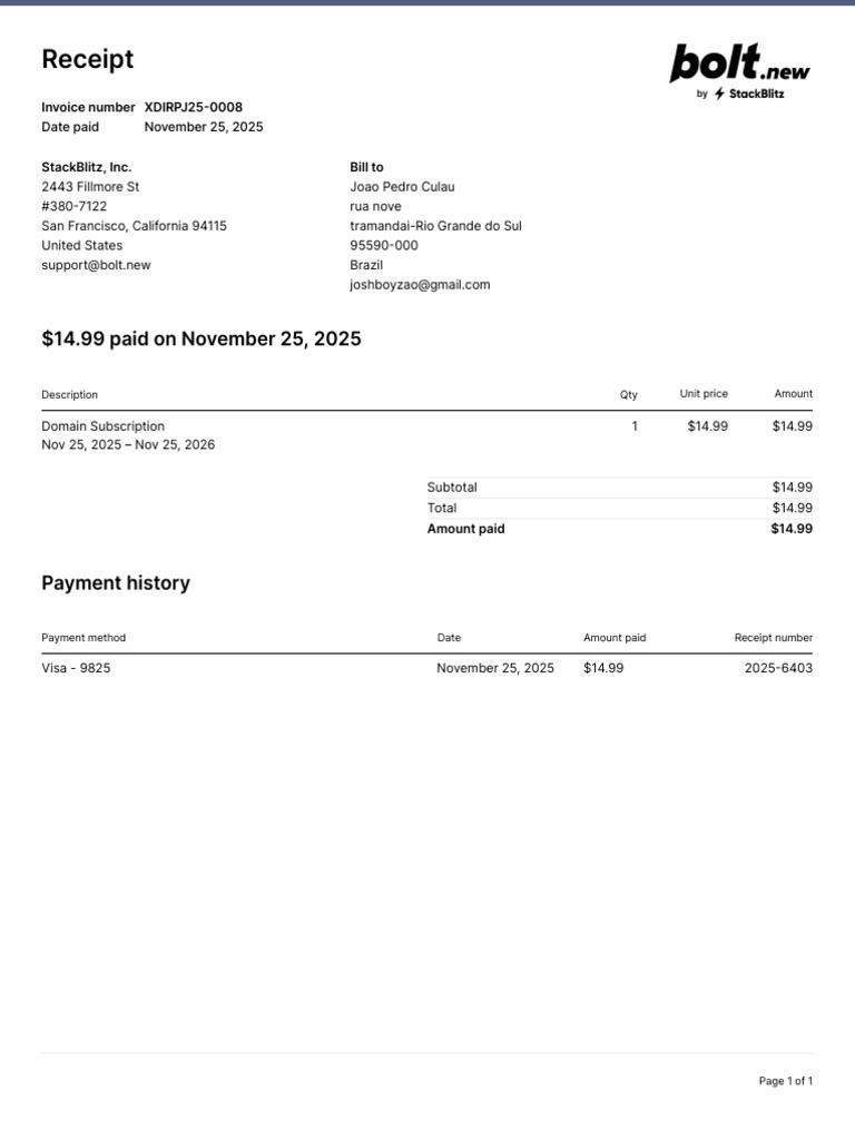 Receipt 2025 6403 | PDF