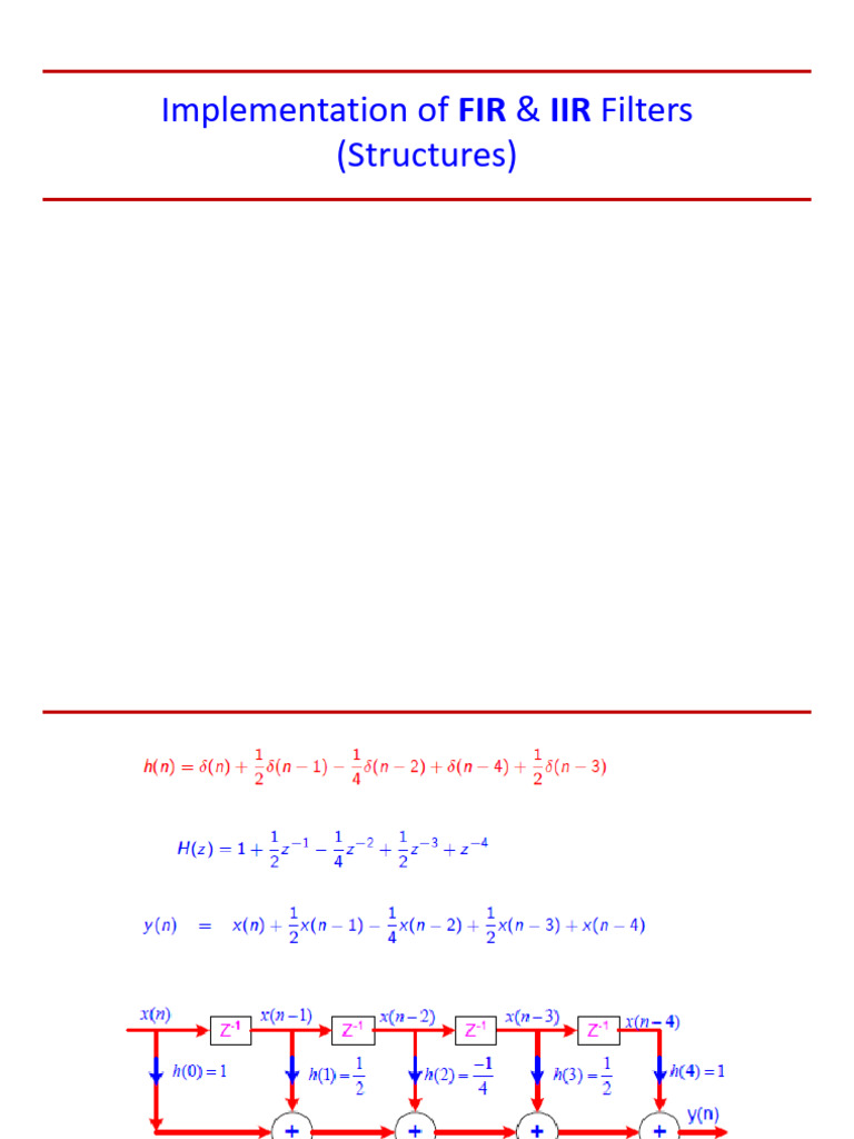 FIR and IIR Filter Implementation Guide | PDF