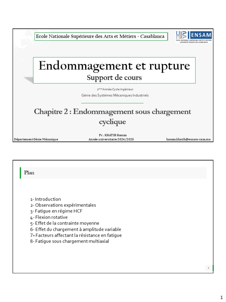 Endommagement par fatigue cyclique en mécanique | PDF | Fatigue ...