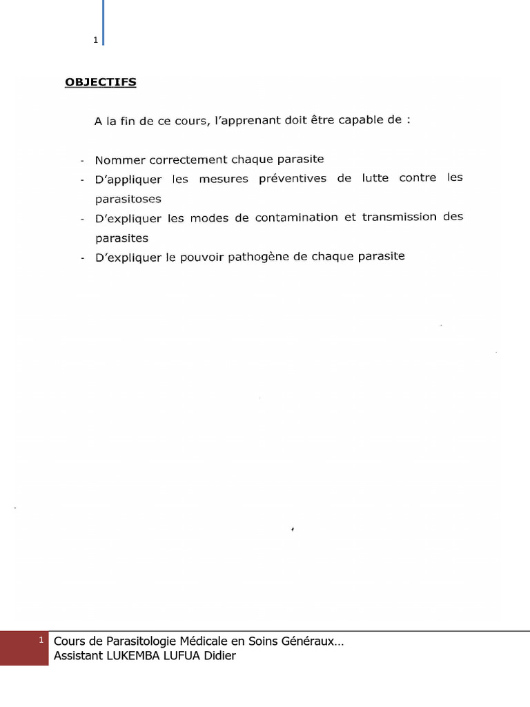 Cours de Parasitologie Médicale | PDF