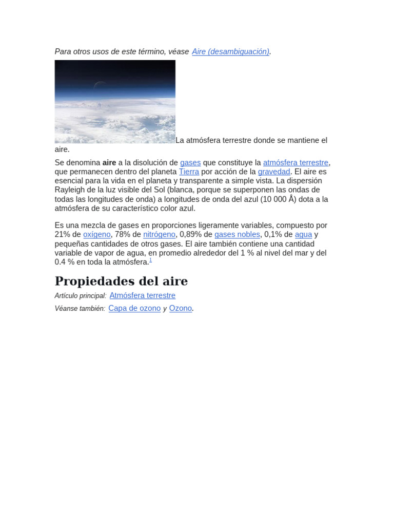 Composición y propiedades del aire | PDF | Atmósfera de tierra | Gases ...