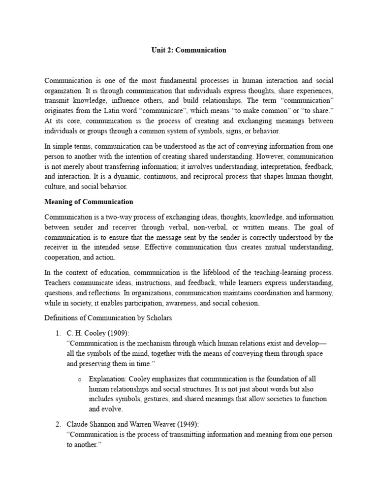 Unit 2 Merged | PDF | Communication | Nonverbal Communication