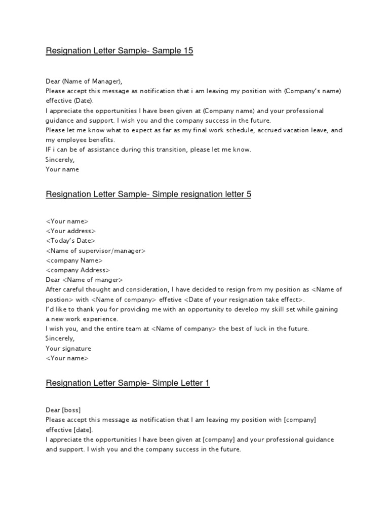 Resignation Letter Sample | Federal Reserve System | Government