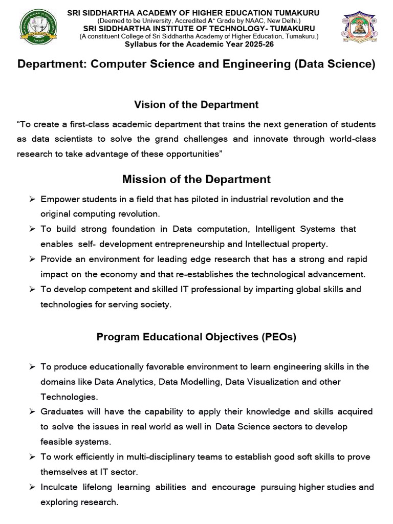 CSE (DS) Scheme and Syllabus 4th Year (NEP-160 Credits) | PDF | Cloud ...