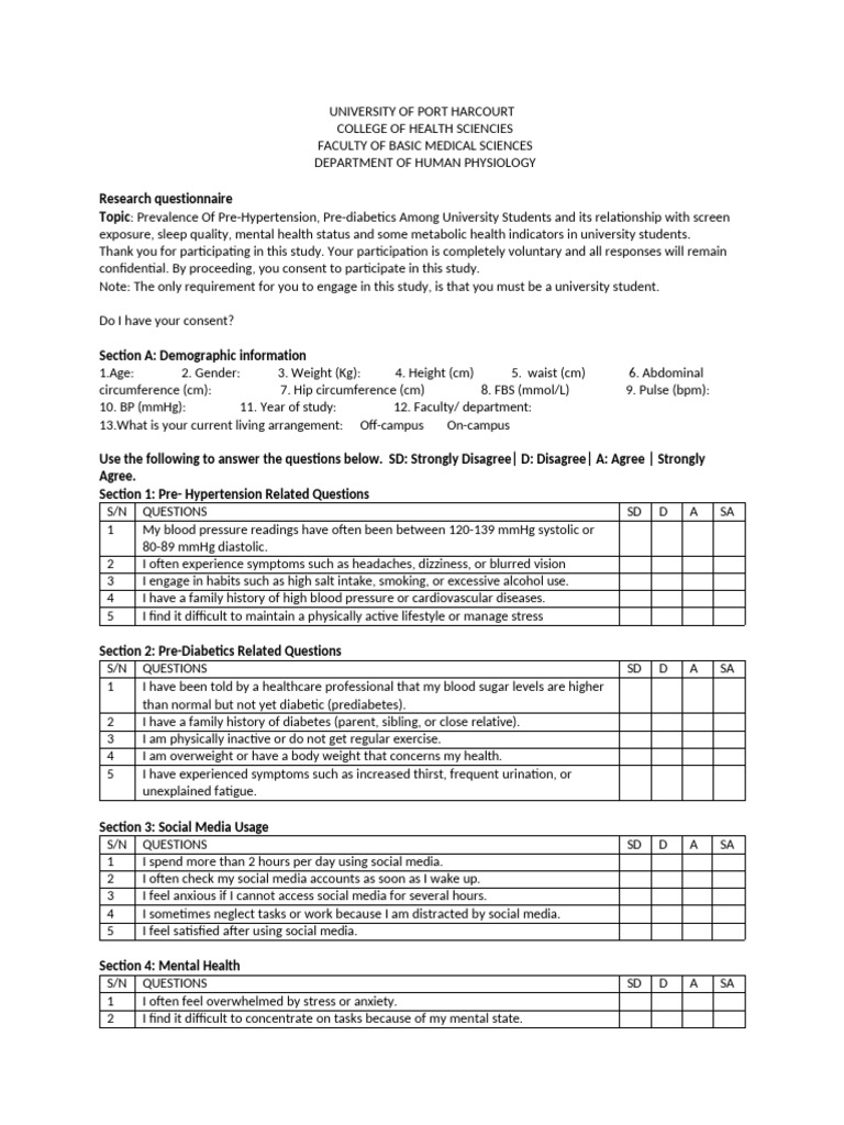 Corrected School Questionnaires | PDF | Blood Pressure | Hypertension
