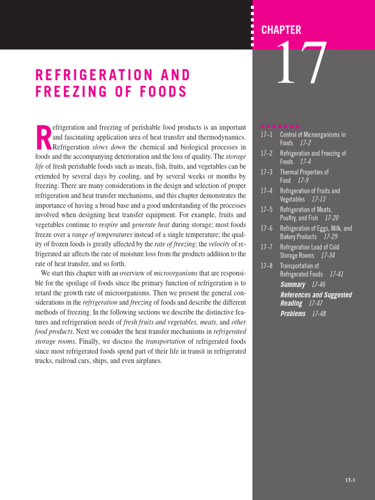 Refrigeration & Freezing of Foods | PDF | Refrigeration | Heat Transfer
