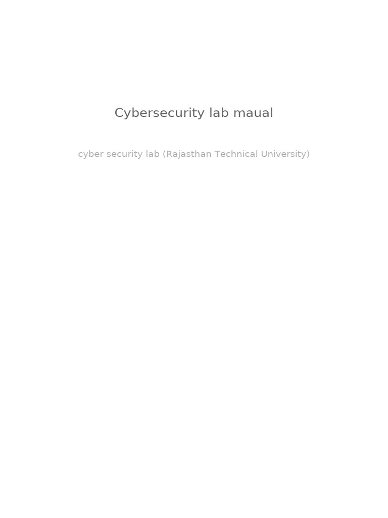 Cyber Security Lab Manual | PDF | Cipher | Encryption