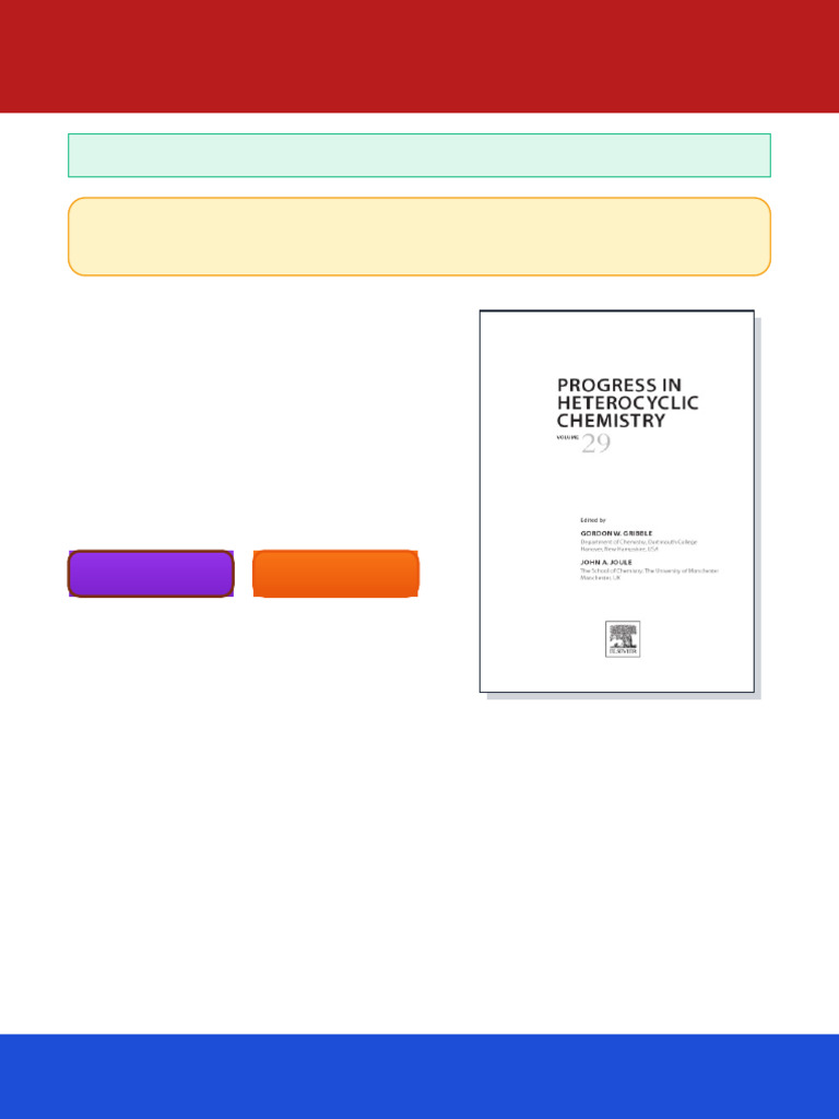 Progress in Heterocyclic Chemistry Gordon W. Gribble And John A. Joule ebook continuous chapters ...