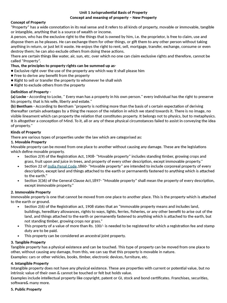 Understanding Property Types and Rights | PDF | Property ...