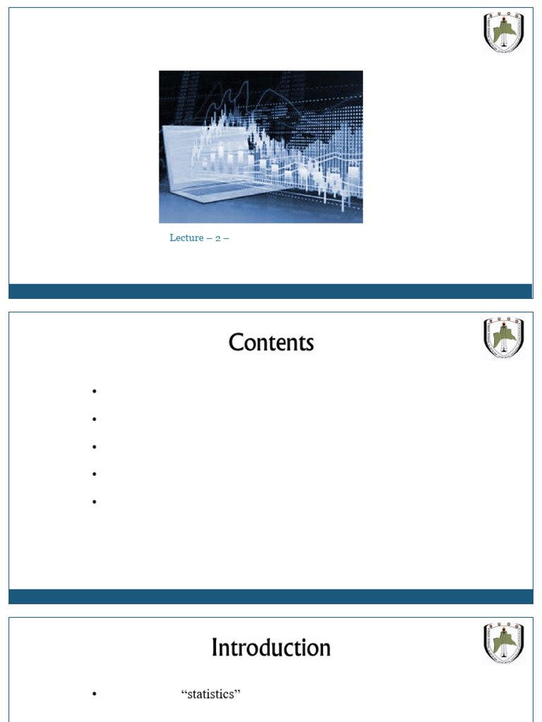 Lec (2) Univariate Statistical Analysis | PDF | Statistics ...