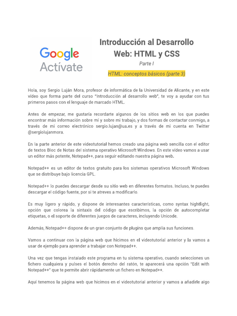 HTML Conceptos Básicos (Parte 3) | PDF