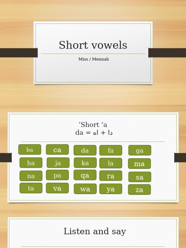 Short Vowels | PDF