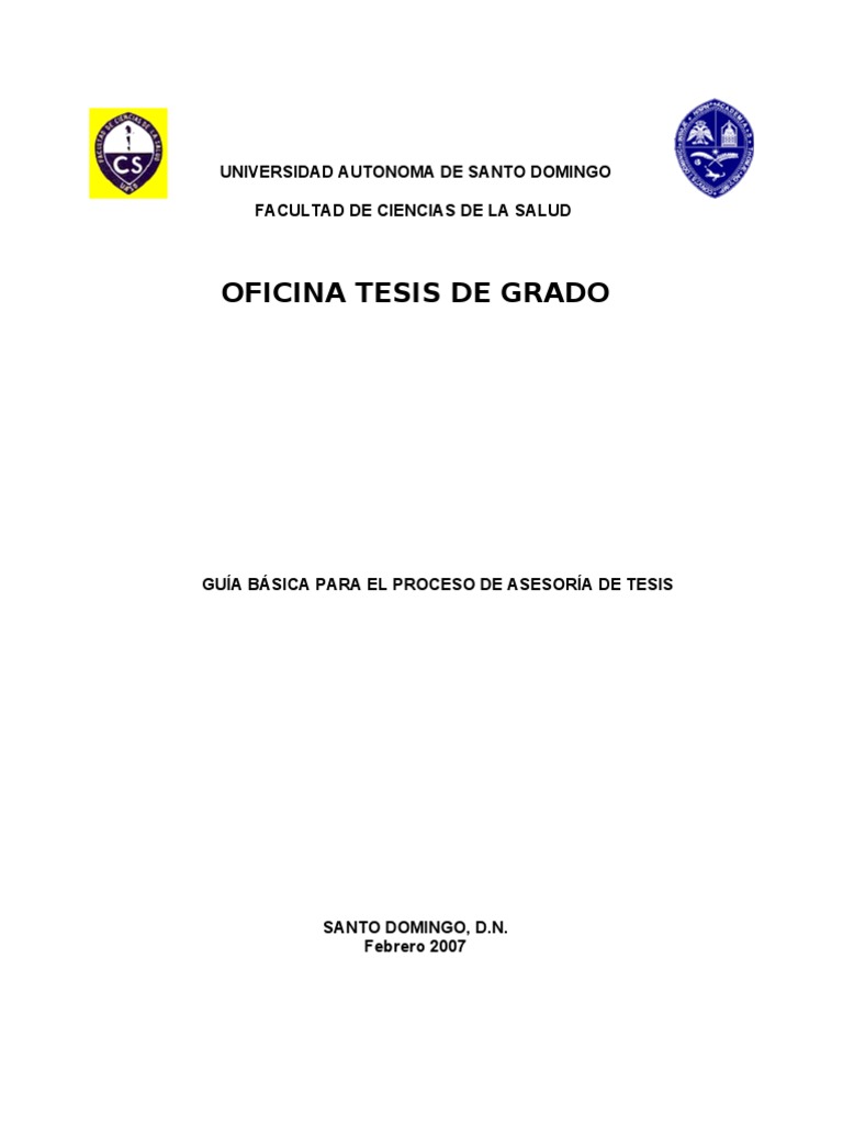 Guía para Tesis de Grado en Medicina UASD | PDF | Consentimiento ...