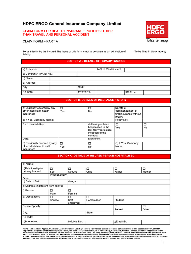 Health Suraksha Claim Form2023 01 30 12 19 33 308 | PDF | Insurance