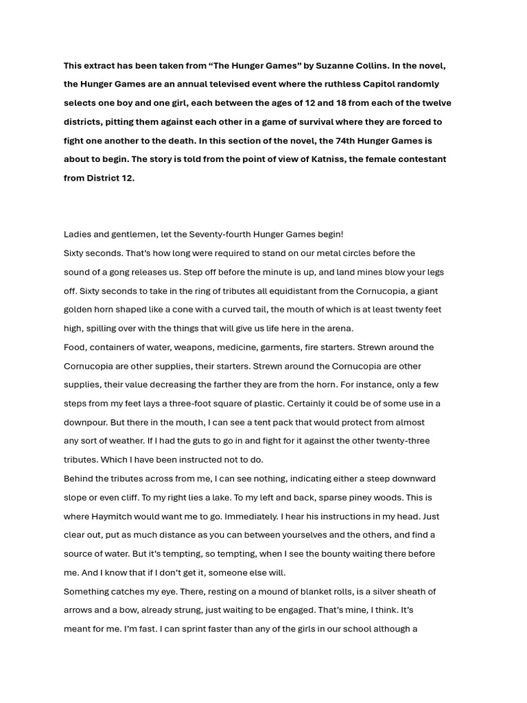 Hunger Games Reading Comprehension Worksheet | PDF | The Hunger Games
