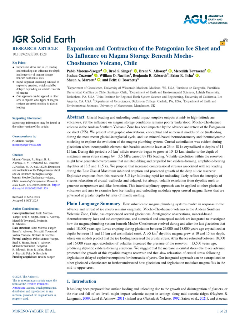 Expansion and Contraction of The Patagonian Ice SH | PDF | Magma | Volcano