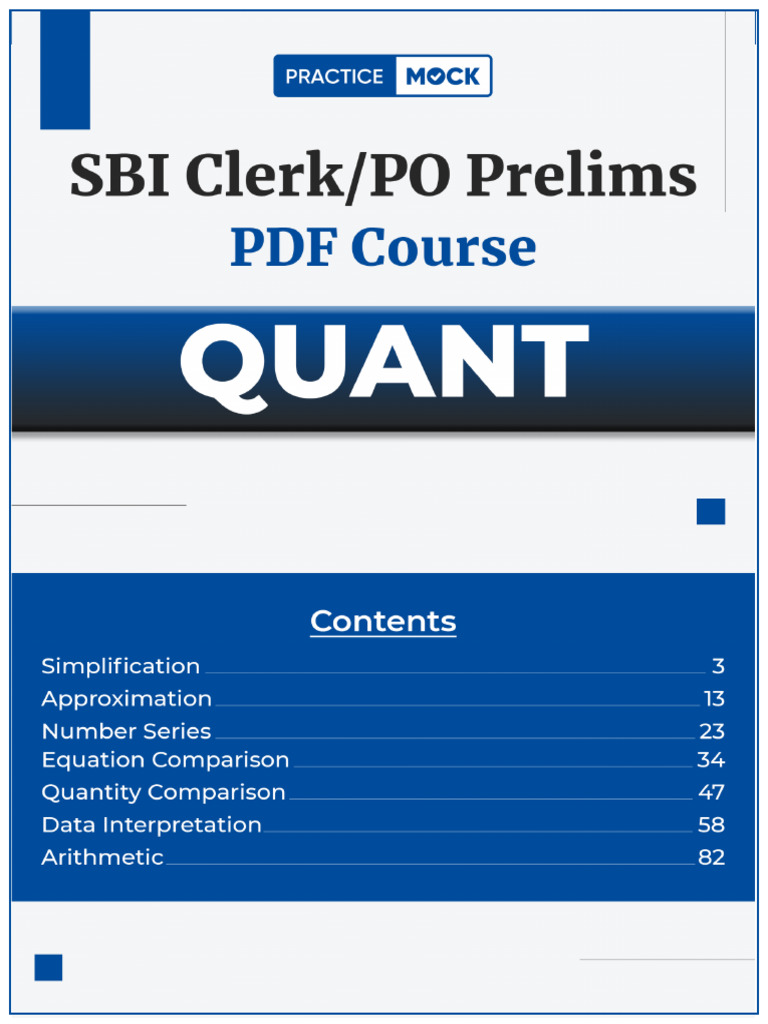 Sbi Po Quant PDF Course | PDF