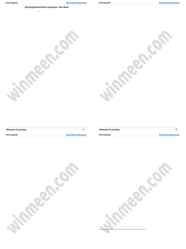 10th English Book Back Questions New Book (N Up 2x1) | PDF | The Tempest