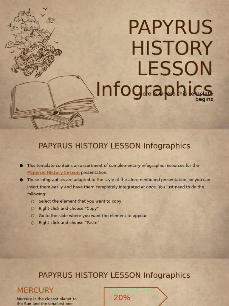Papyrus History Lesson Infographics by Slidesgo | PDF | Planets | Solar ...