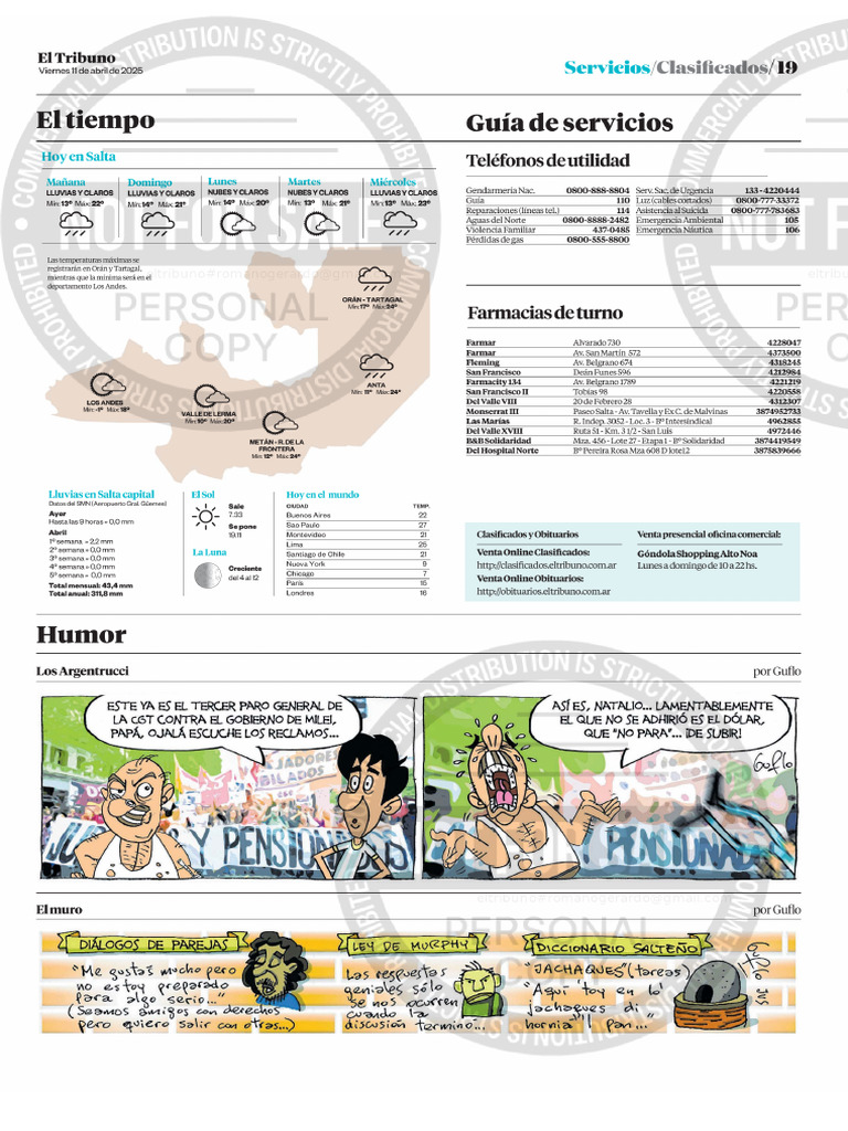 11-04-25-Humor Gráfico Diario El Tribuno-Los Argentrucci y El Muro de ...