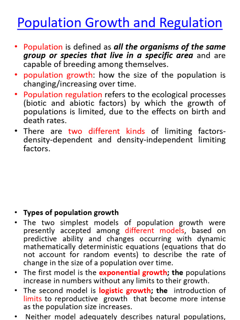 Population Growth and Regulation | PDF | Cost Of Living | Logistic Function