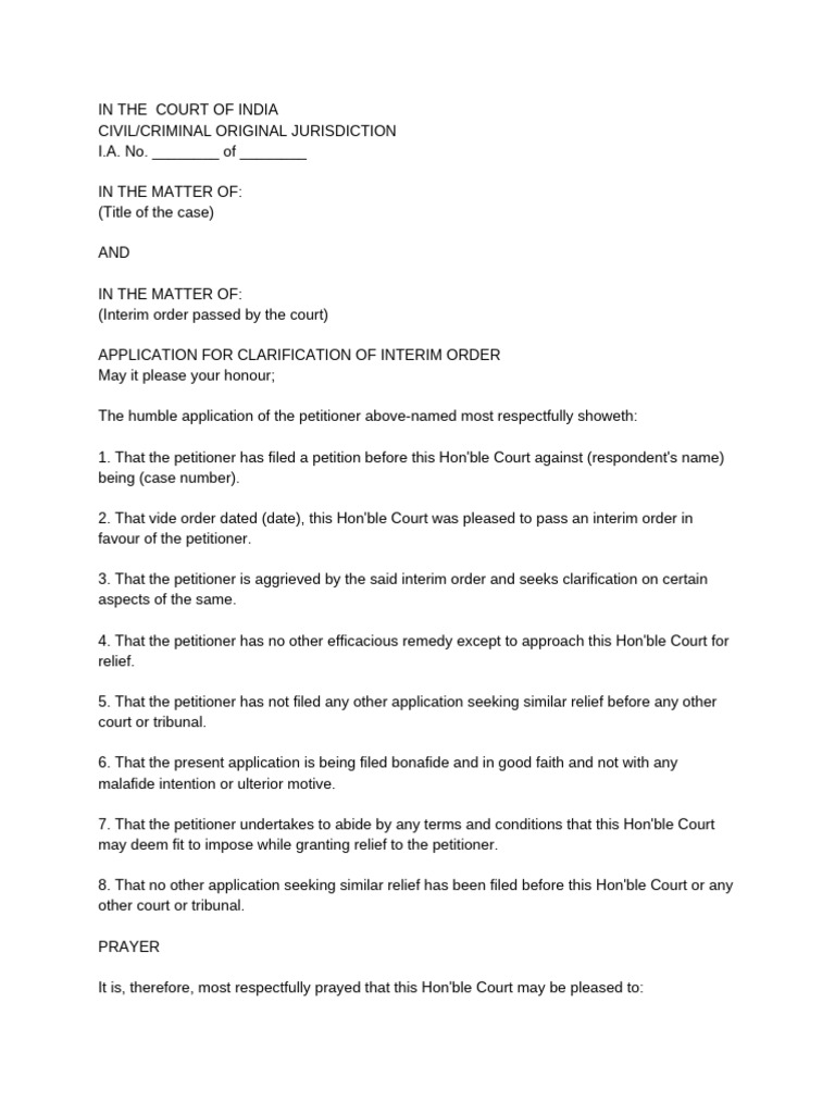 Clarification of Interim Order | PDF