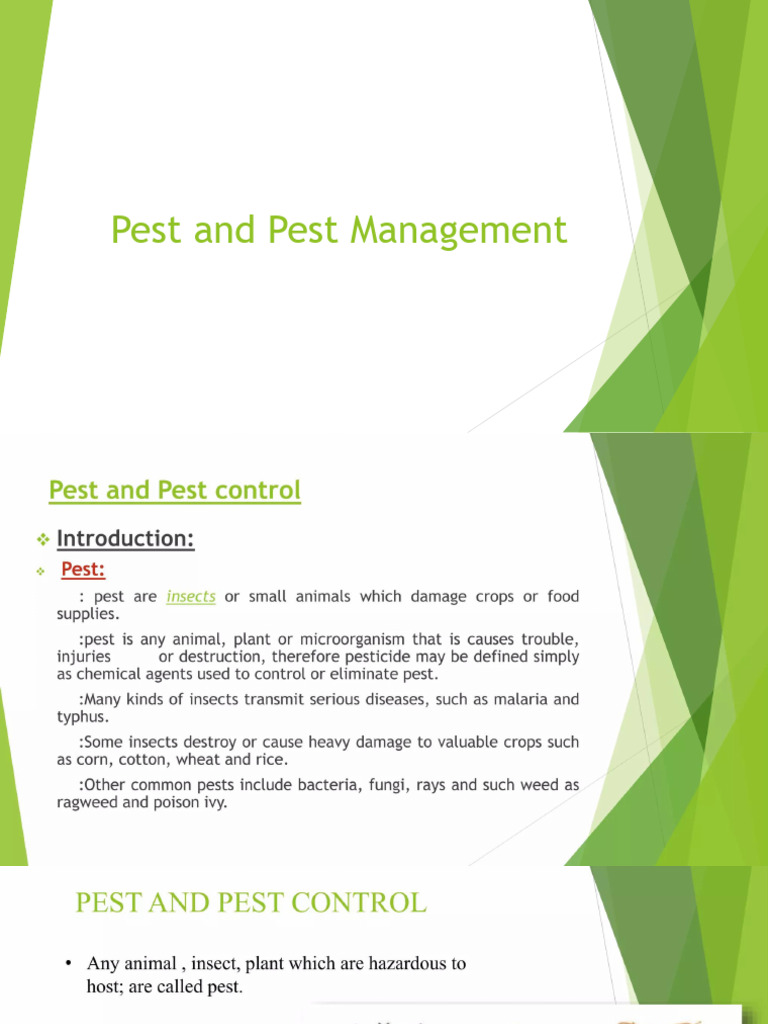 Pest Management Techniques for Crops | PDF | Biological Pest Control ...