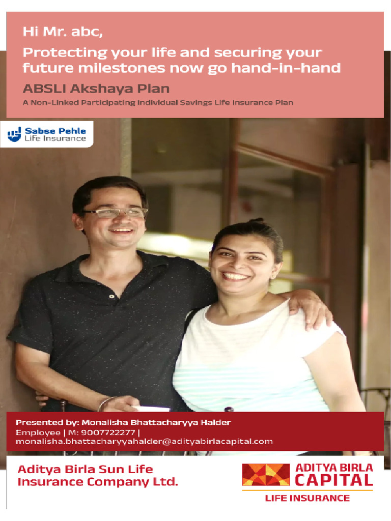 ABC ABSLI Akshaya Plan Presentation | PDF