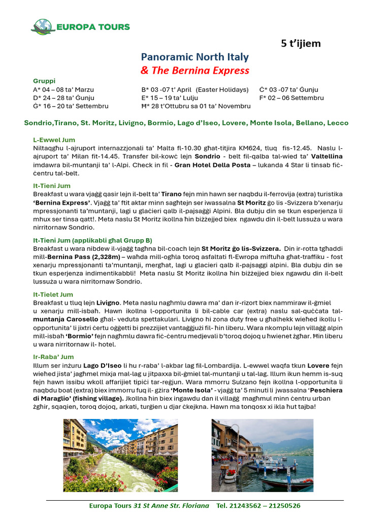Bernina Express 2026 | PDF