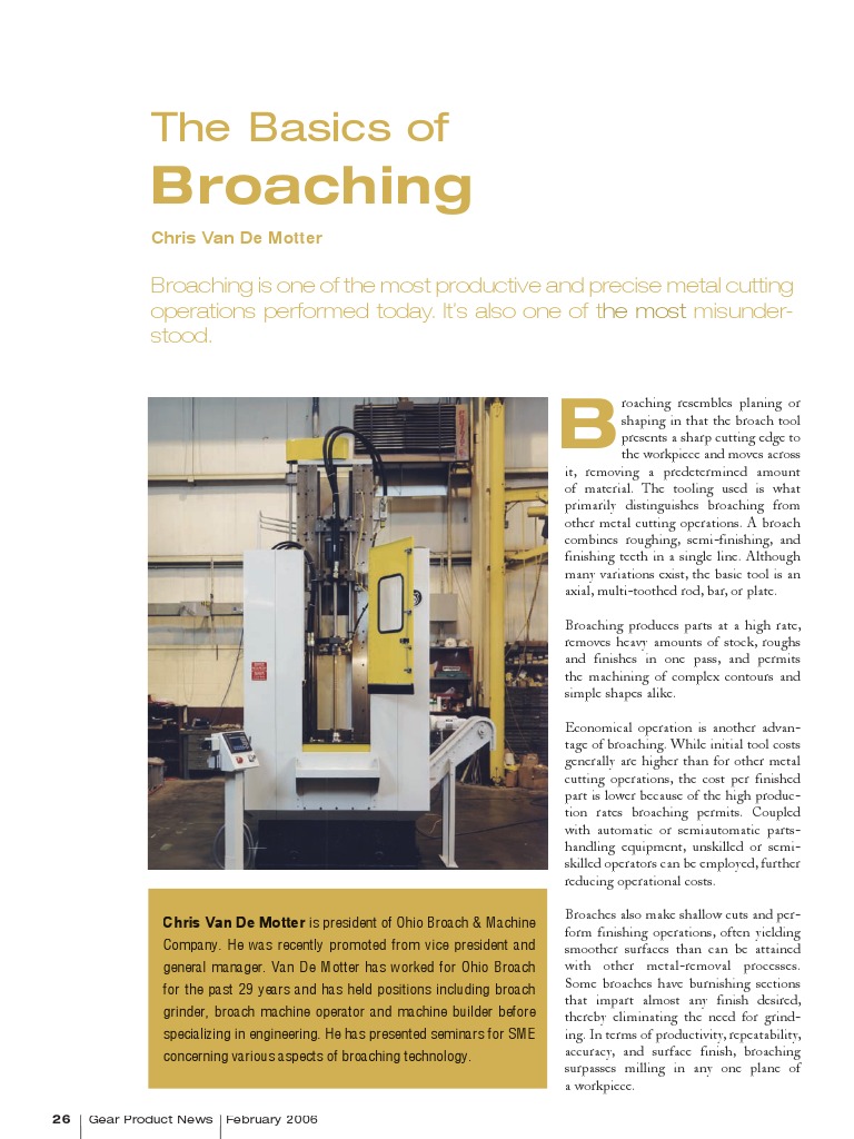Broaching Basics | PDF | Metalworking | Tools