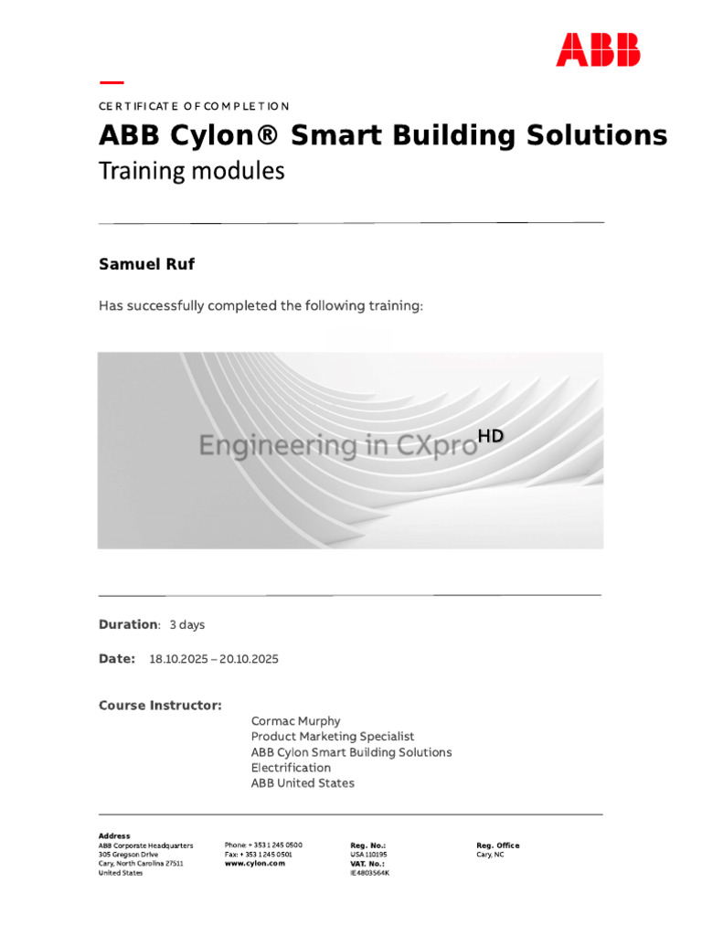 Abb Certificate 10-20-2025 | PDF