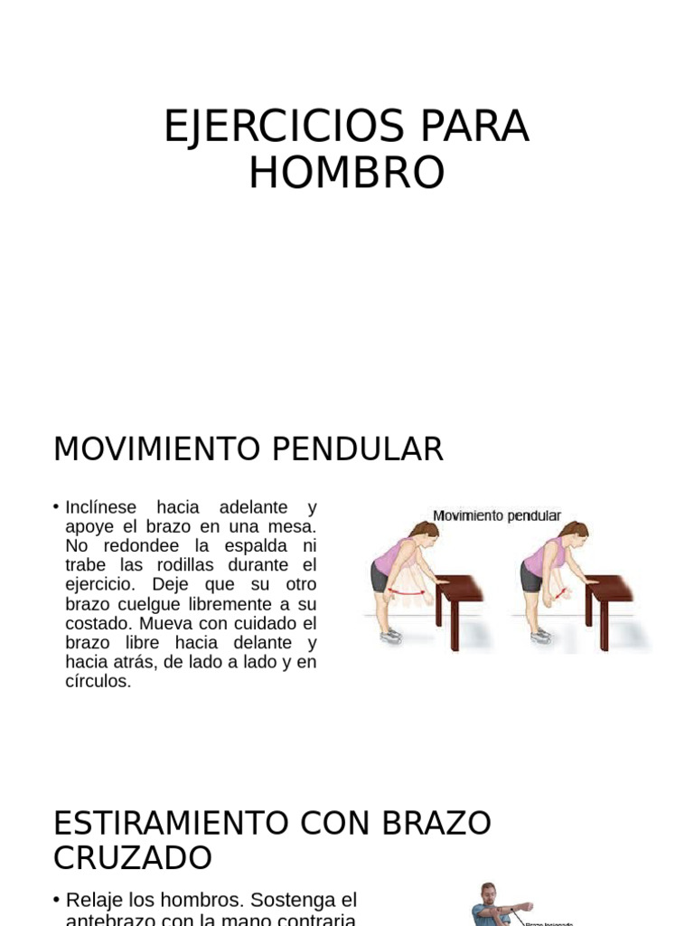 EJERCICIOS PARA HOMBRO | PDF | Hombro | Codo