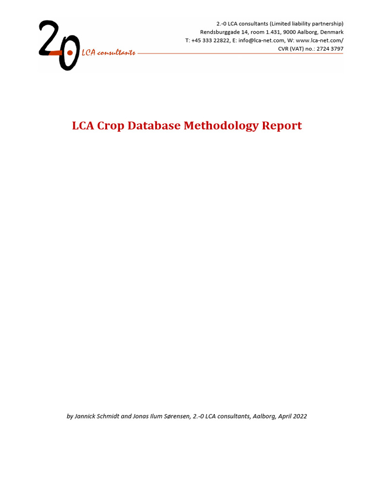 Crop Database Methodology Report 20230322js | PDF | Fertilizer ...