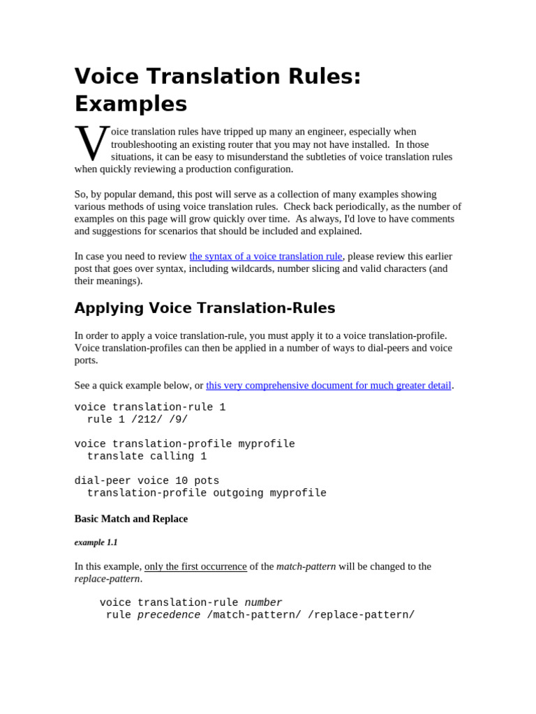 Voice Translation Rules Explained | PDF | Software Development ...