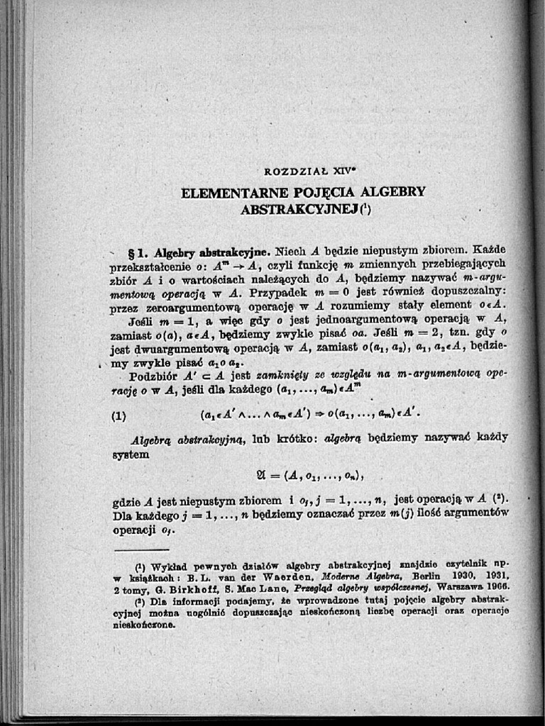 Rozdział.14 Elementy Pojecia Algebry Abstrakcyjnej | PDF